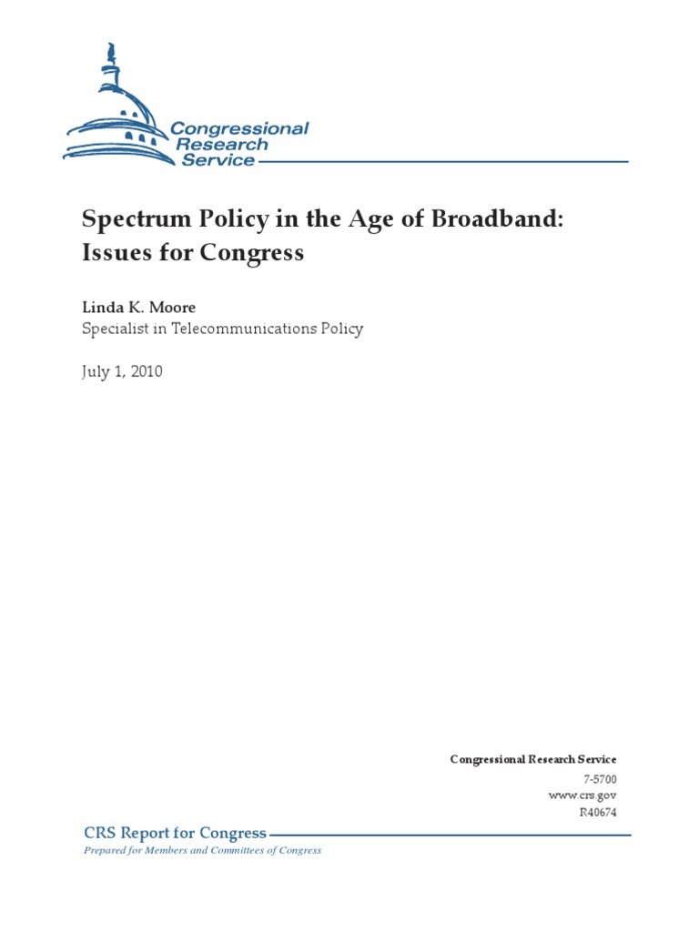 Spectrum Policy in The Age of Broadband: Issues For Congress | Download ...