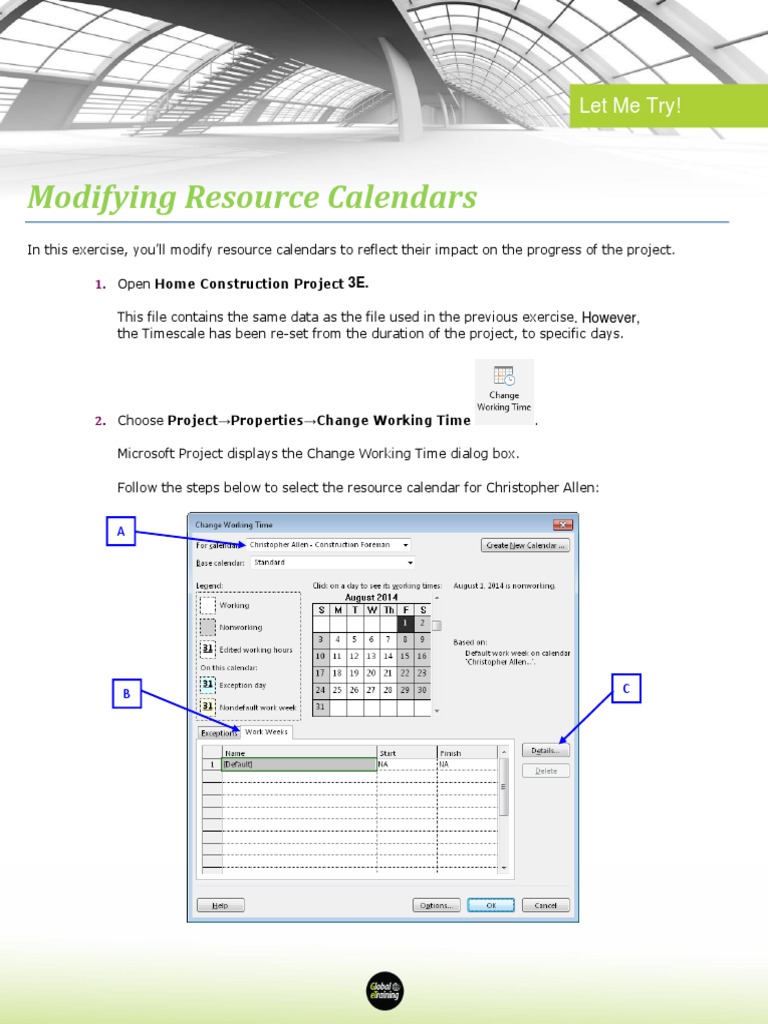 3 06 Modifying Resource Calendars | PDF | Workweek And Weekend ...