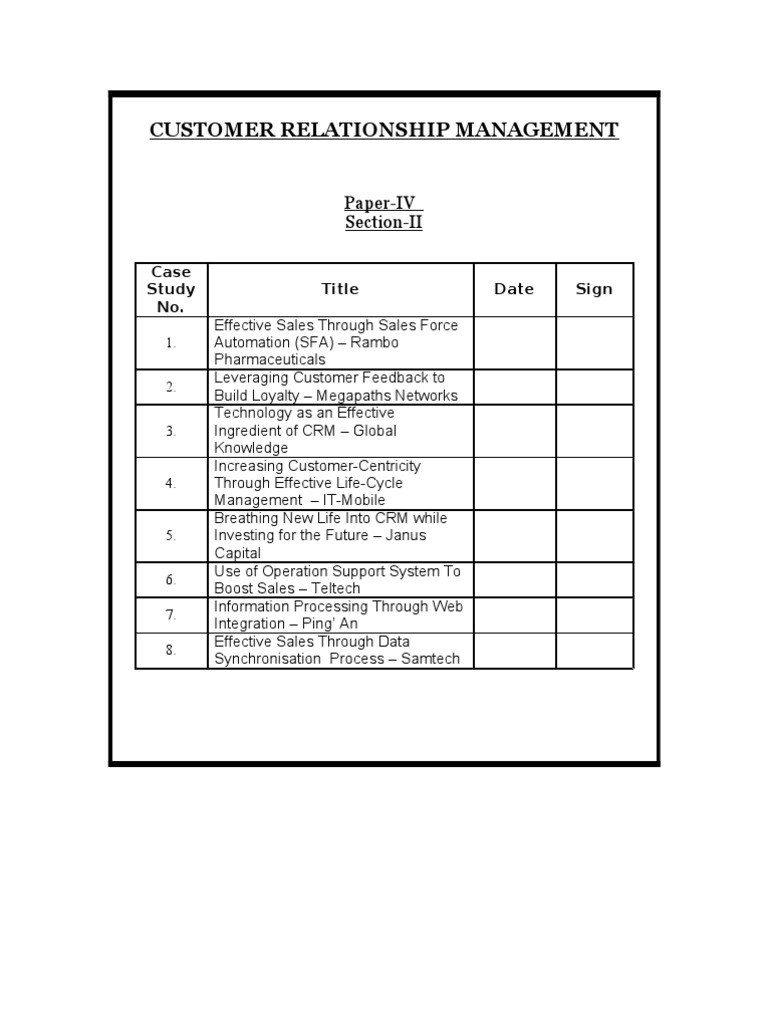 CRM Case Studies | PDF | Customer Relationship Management | Data Warehouse