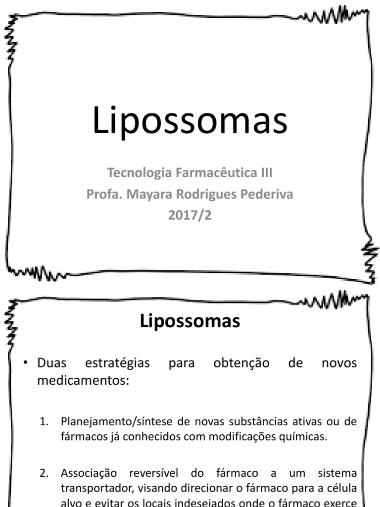 Aula 9 - Lipossomas | PDF | Lipossoma | Lipídio