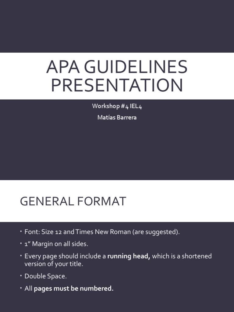 APA Guidelines Presentation | PDF | Citation | Abstract (Summary)