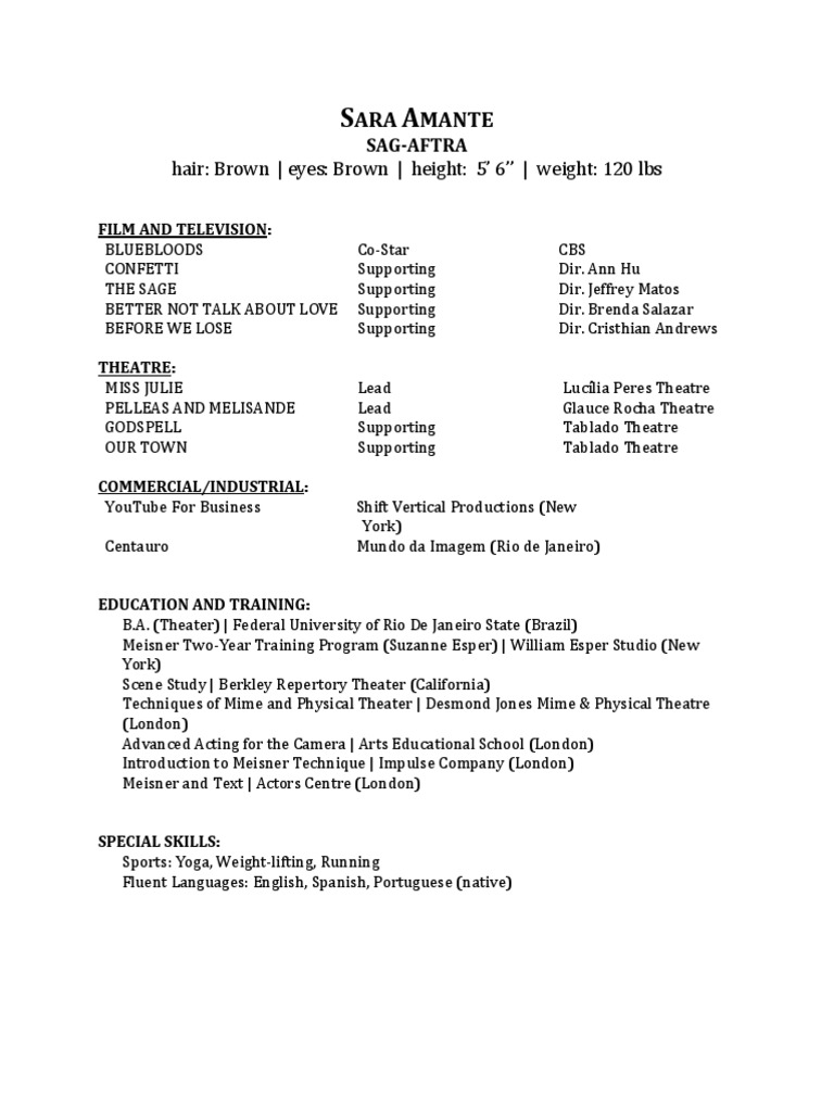 CV Sara Amante | PDF