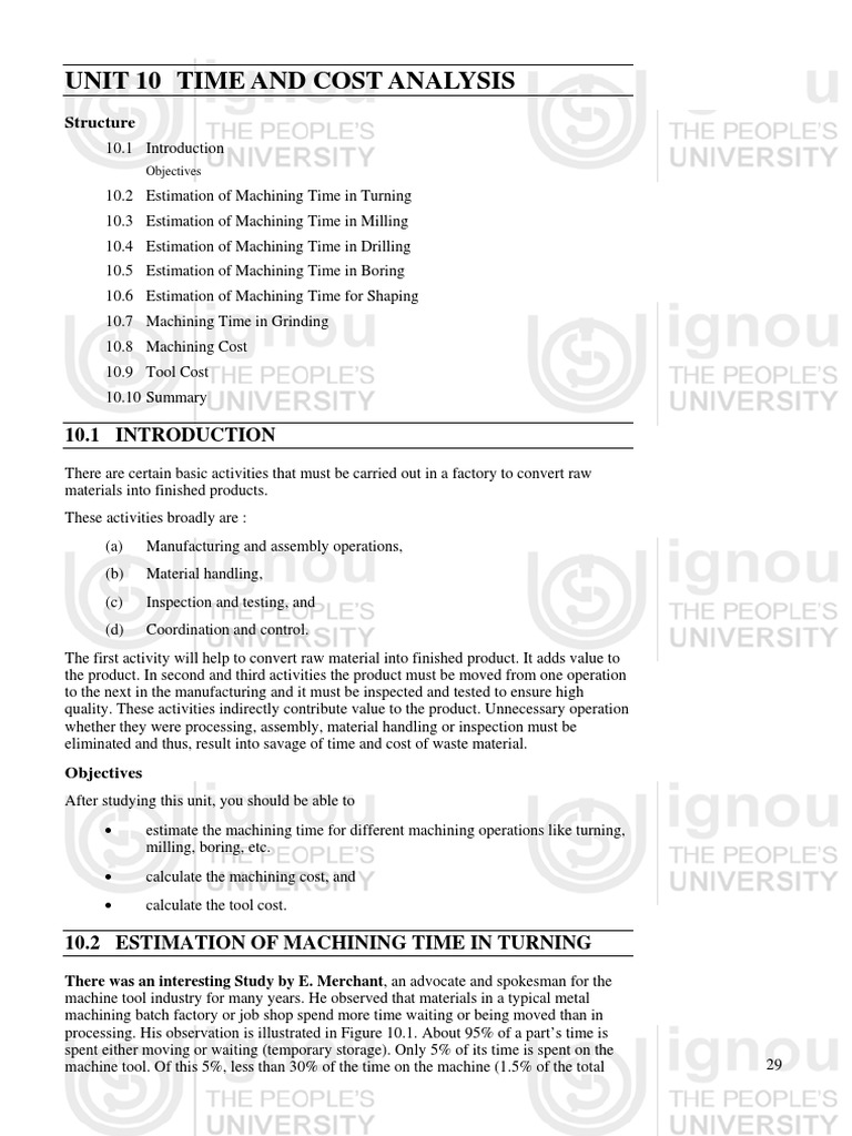 Machining Time and Cost Estimation | PDF | Machining | Grinding ...
