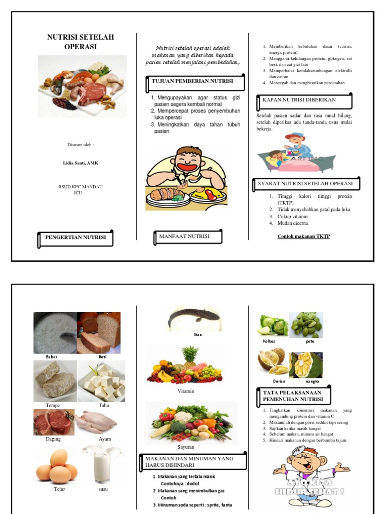 Leaflet Nutrisi Post Operasi Ortopedi Diit | PDF | Kesehatan Holistik