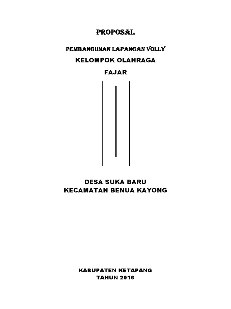 PROPOSAL Pembangunan Lapangan Volly | PDF