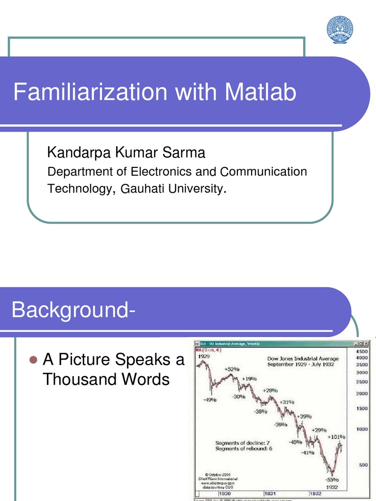 Familiarization With Matlab: Kandarpa Kumar Sarma | PDF | Matlab | Matrix (Mathematics)
