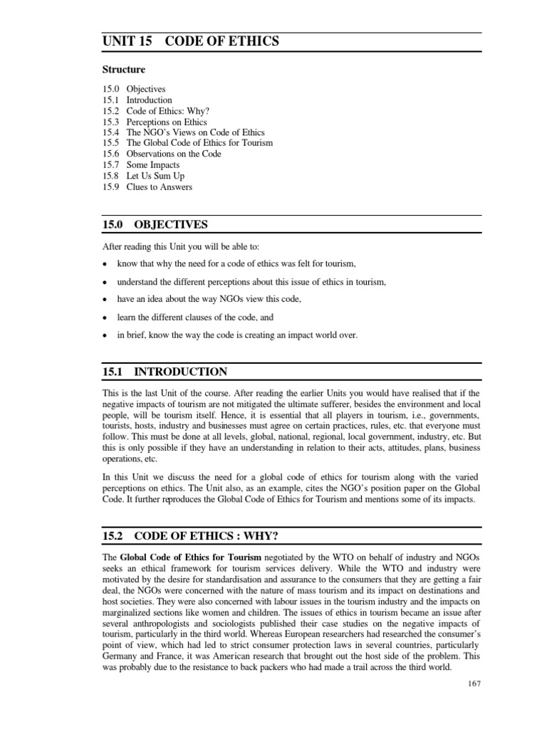 Code of Ethics(Tourism) | Tourism | Sustainability