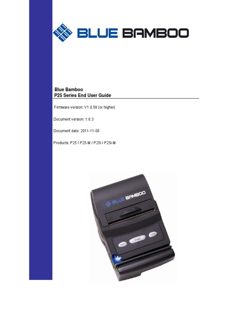 Blue Bamboo: P25 Series End User Guide | PDF | Bluetooth | Battery ...