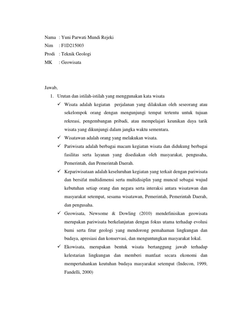 Tugas Geowisata | PDF