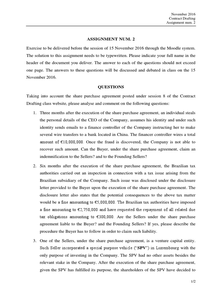 Spv Agreement Template