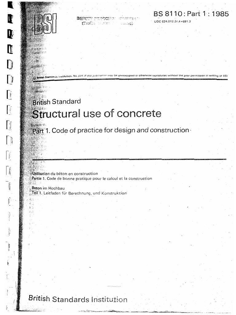 BS 8110 Part1 Structural Use of Concrete | PDF