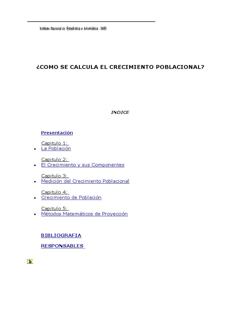 Inei - Como Se Calcula El Crecimiento Poblacional | PDF | Población ...