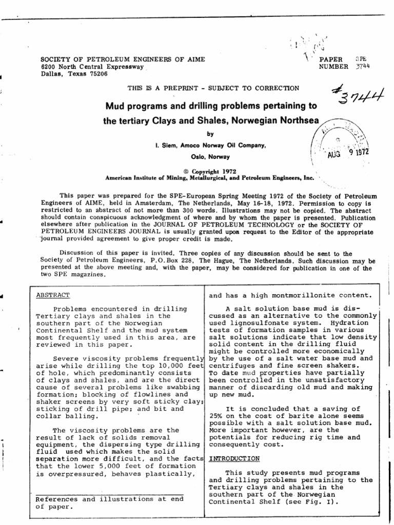 Mud Programs and Drilling Problems Pertaining To 4$? %'@ | PDF ...