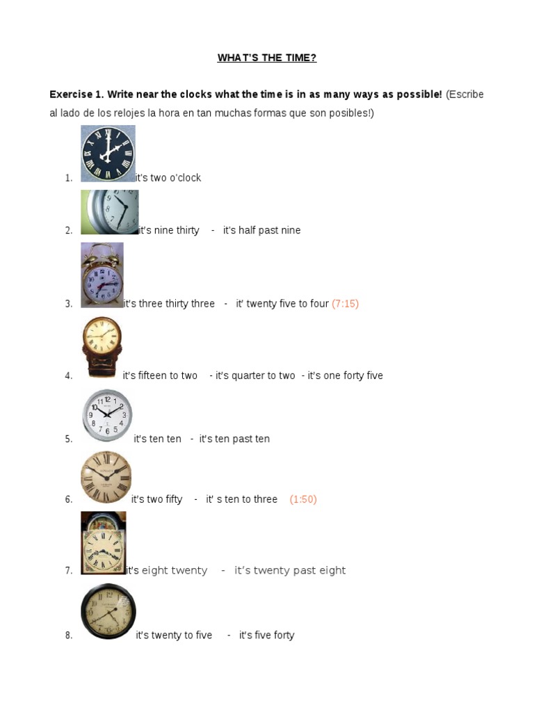 What'S The Time?: Eight Twenty - It's Twenty Past Eight | PDF