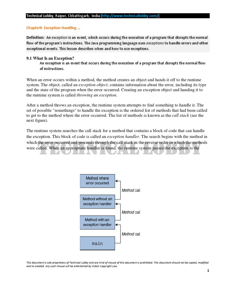 Exception Handling In Java Pdf Class Computer Programming Java
