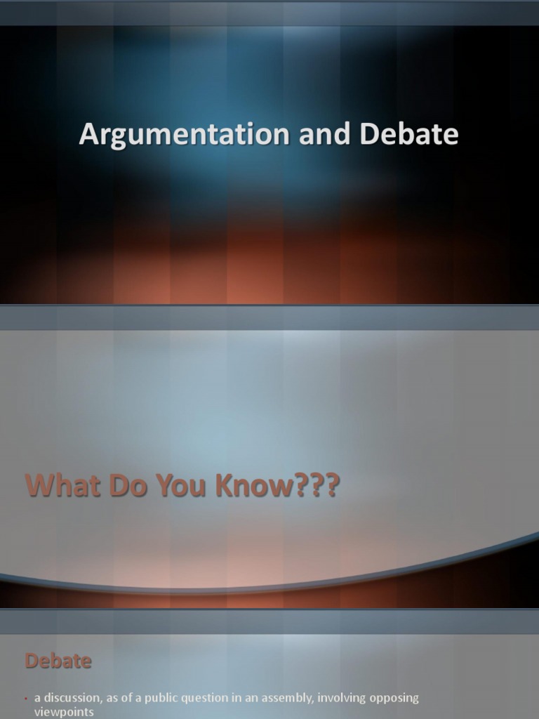 Debate Skills for Aspiring Debaters | PDF | Proposition | Argument
