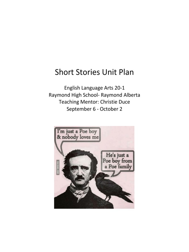 Short Stories Unit Plan 20-1 | Download Free PDF | Reading ...