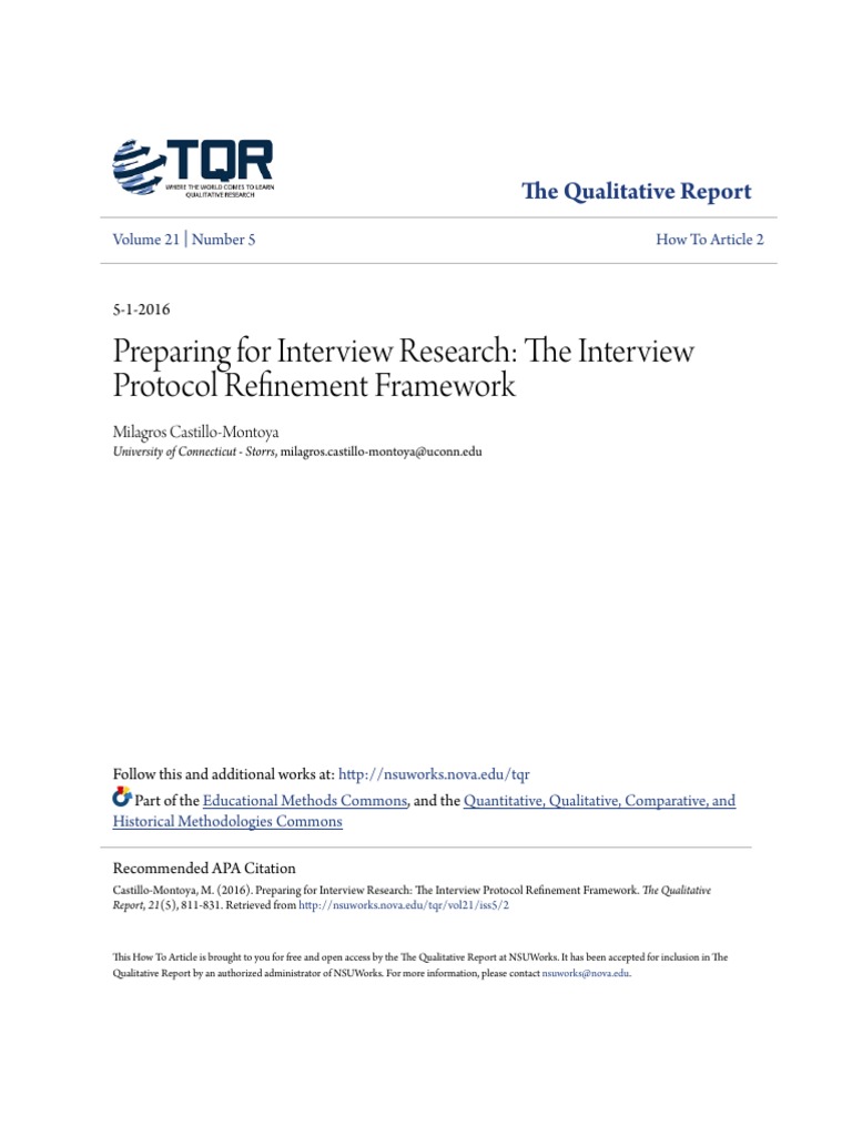 Ipr Framework | PDF | Question | Qualitative Research