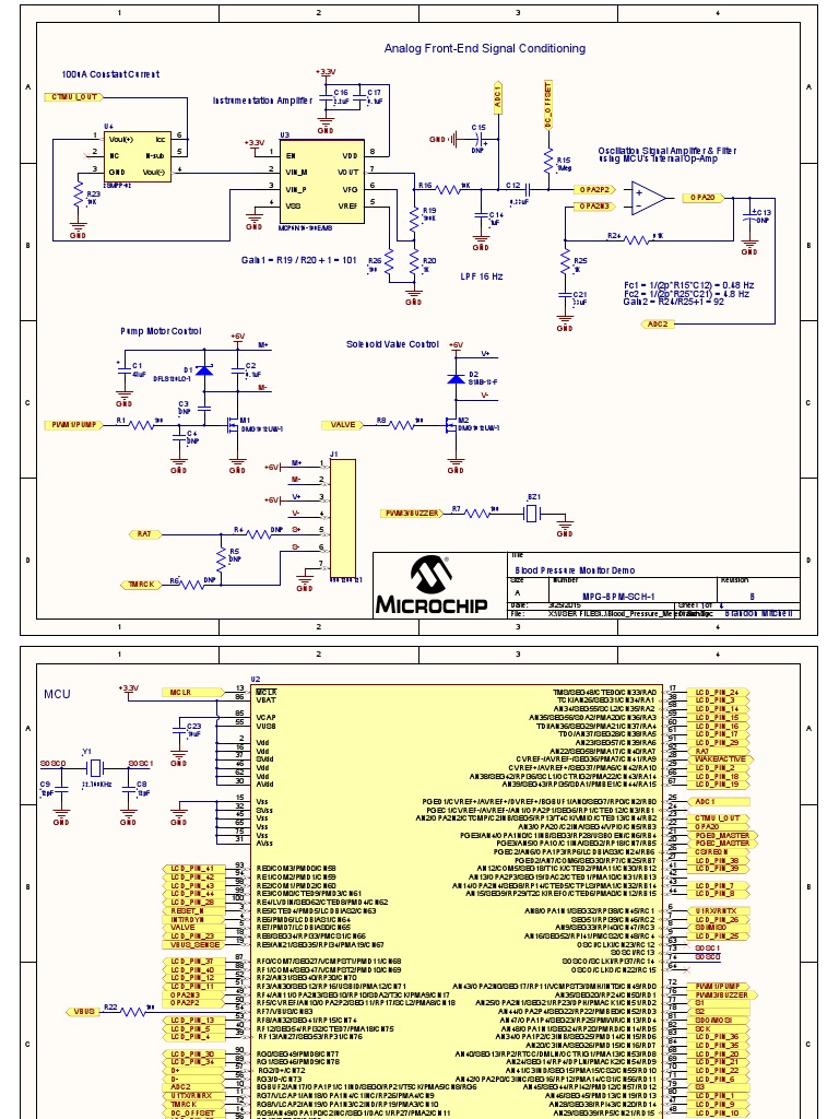 Blood Pressure Meter Schematic RevB PDF | PDF | Electronic Circuits ...