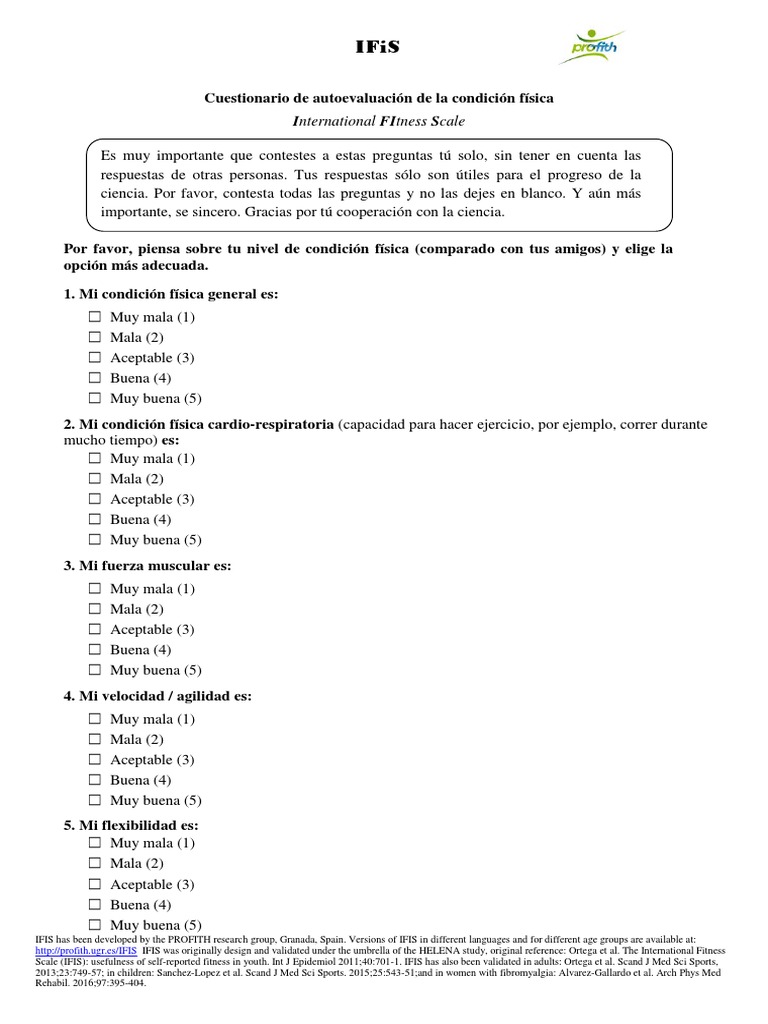 Cuestionario Ifis | PDF