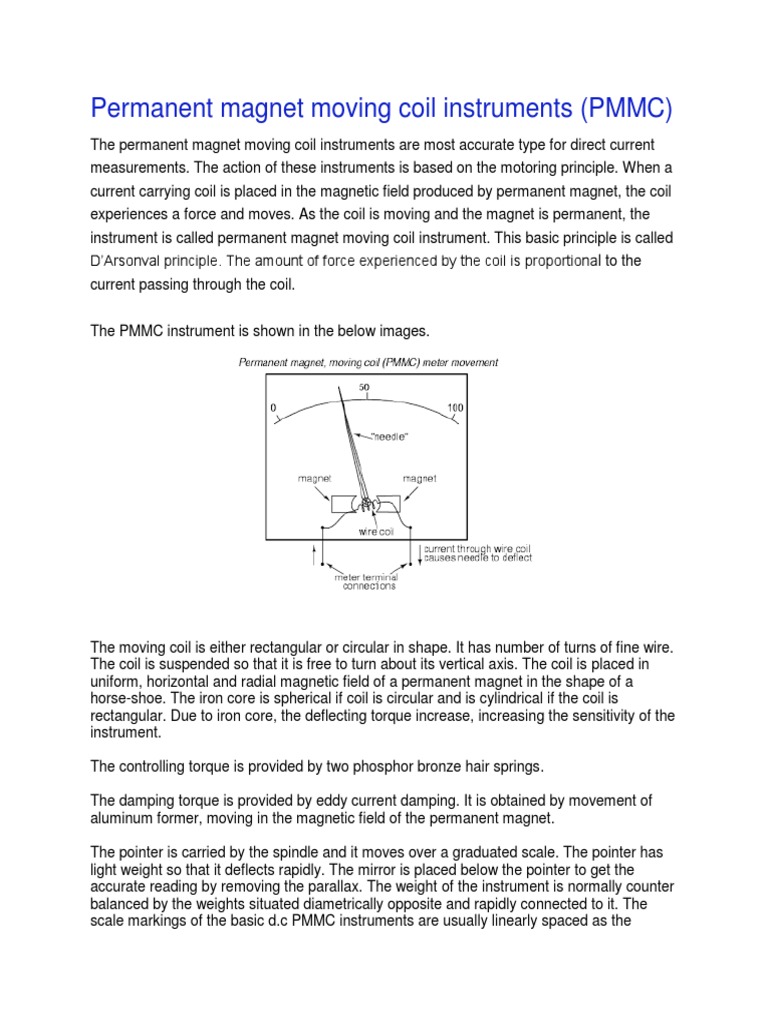 Permanent Magnet Moving Coil Instruments | PDF | Loudspeaker | Magnet