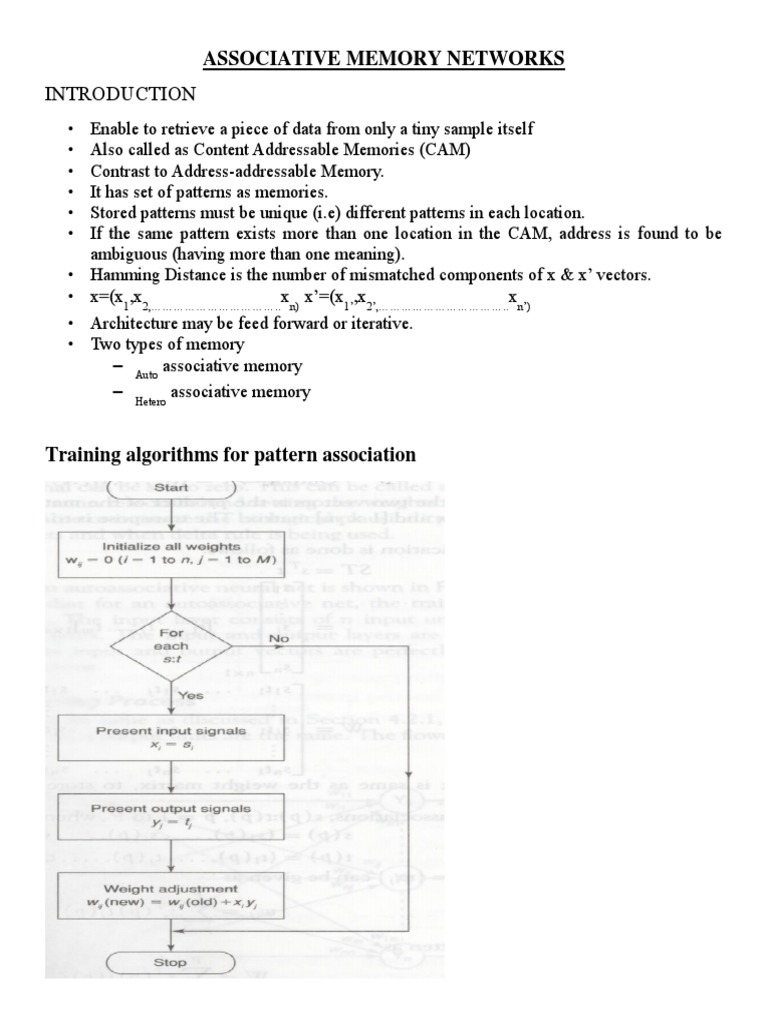 Associative Memory Pdf Matrix Mathematics Algorithms