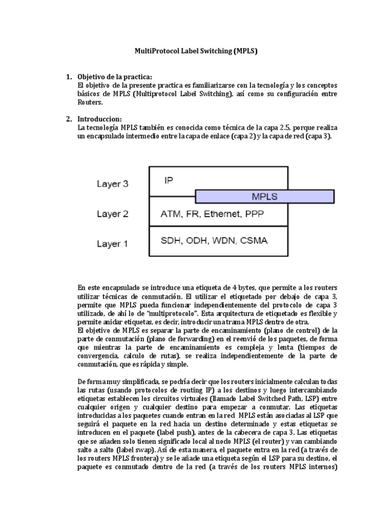 MPLS-MultiProtocol Label Switching | PDF | Cambio de etiquetas ...