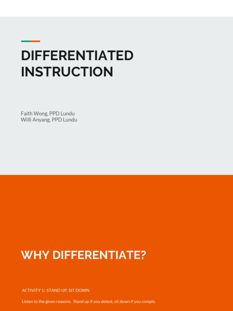 Differentiated Instruction: Faith Wong, PPD Lundu Willi Anyang, PPD Lundu | PDF | Differentiated ...