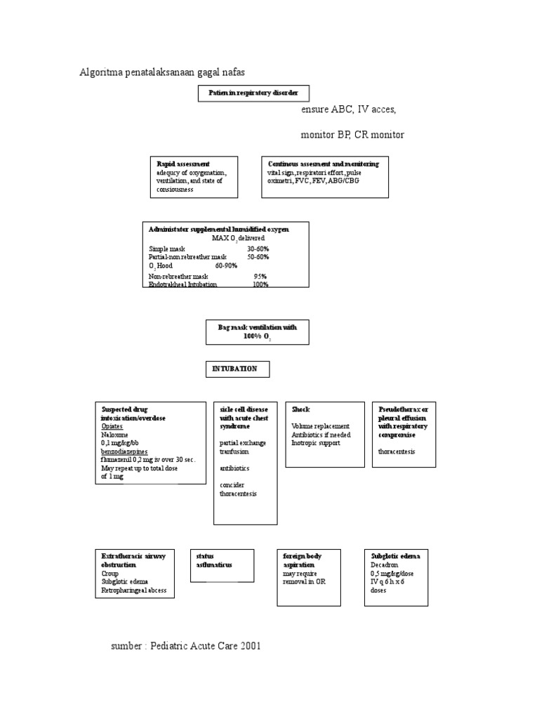Algoritma Penatalaksanaan Gagal Nafas | PDF | Pulmonology | Clinical ...
