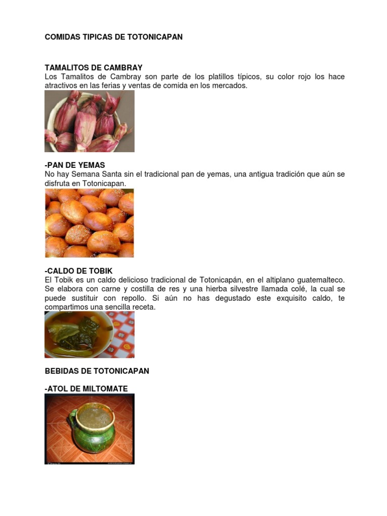 Comidas Tipicas de Totonicapan