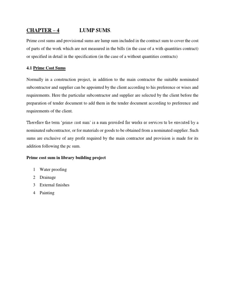 Chapter - 4 Lump Sums | PDF