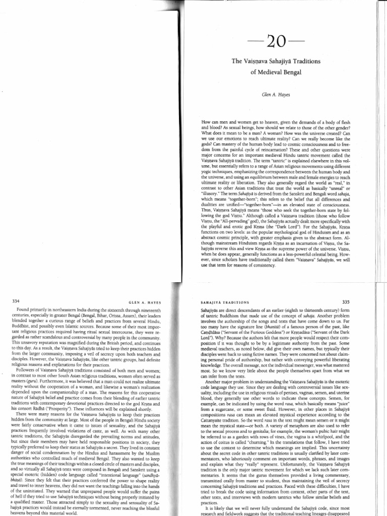 The Vaisnava Sahajiya Traditions of Medi | PDF | Tantra | Vajrayana