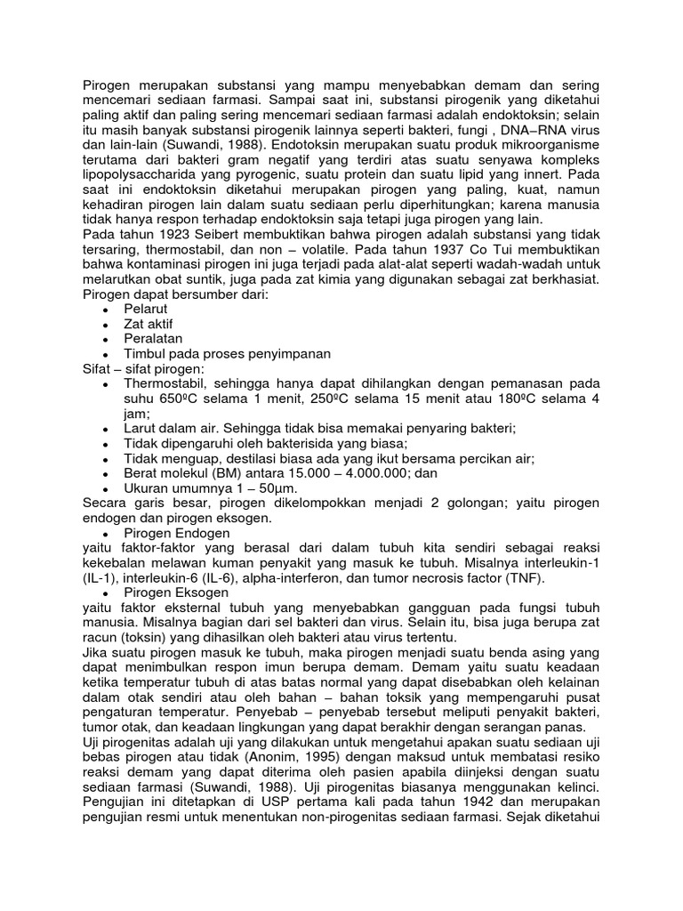 Pirogen Merupakan Substansi Yang Mampu Menyebabkan Demam Dan Sering ...