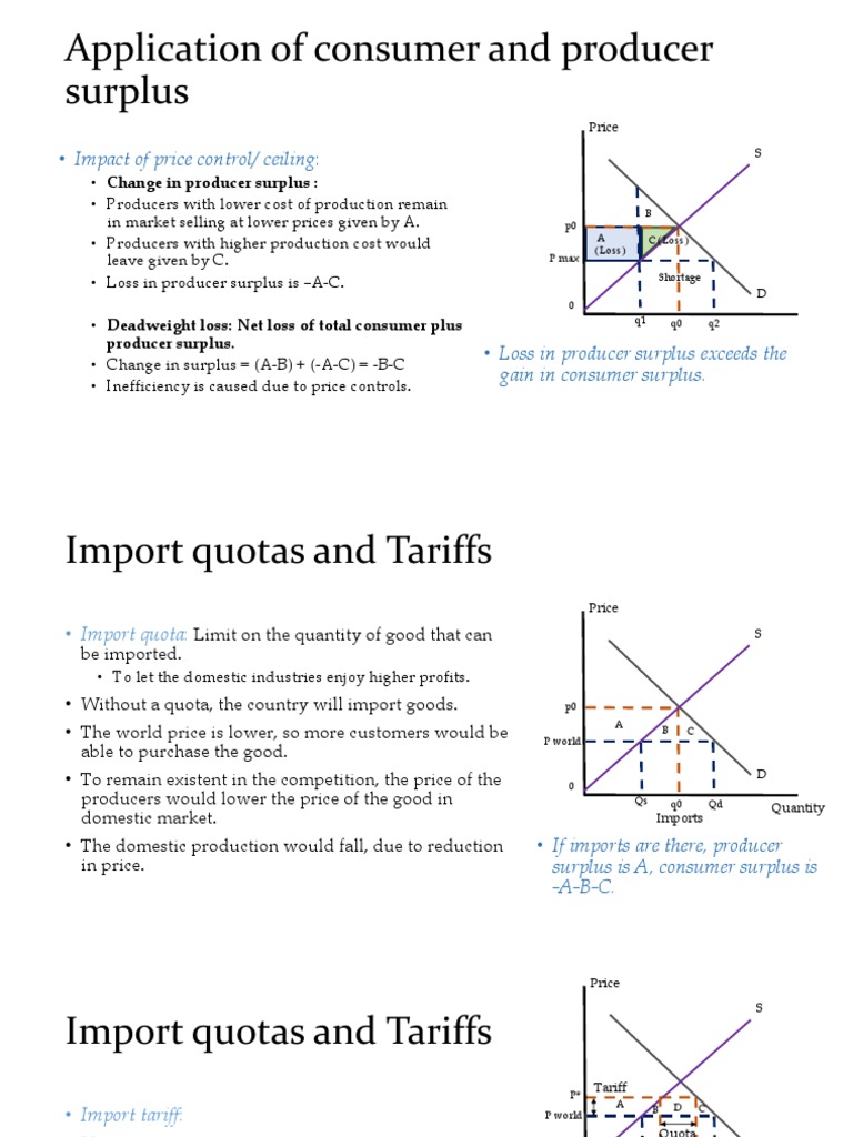 Application of Consumer and Producer Surplus: Impact of Price Control ...