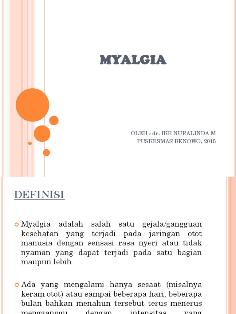 Pemahaman dan Penanganan Myalgia | PDF | Kesehatan Holistik | Sains ...