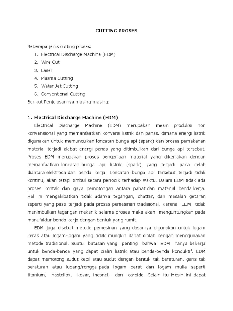 Cutting Proses | PDF