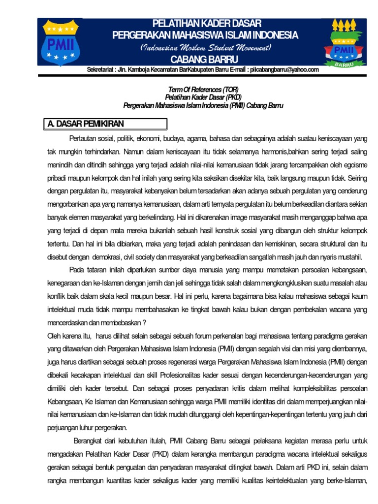 Tor PKD Pmii Barru PDF | PDF