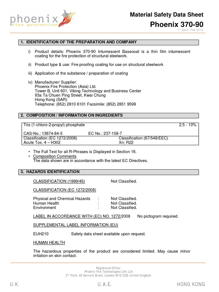 MSDS 370-90 | PDF | Personal Protective Equipment | Water
