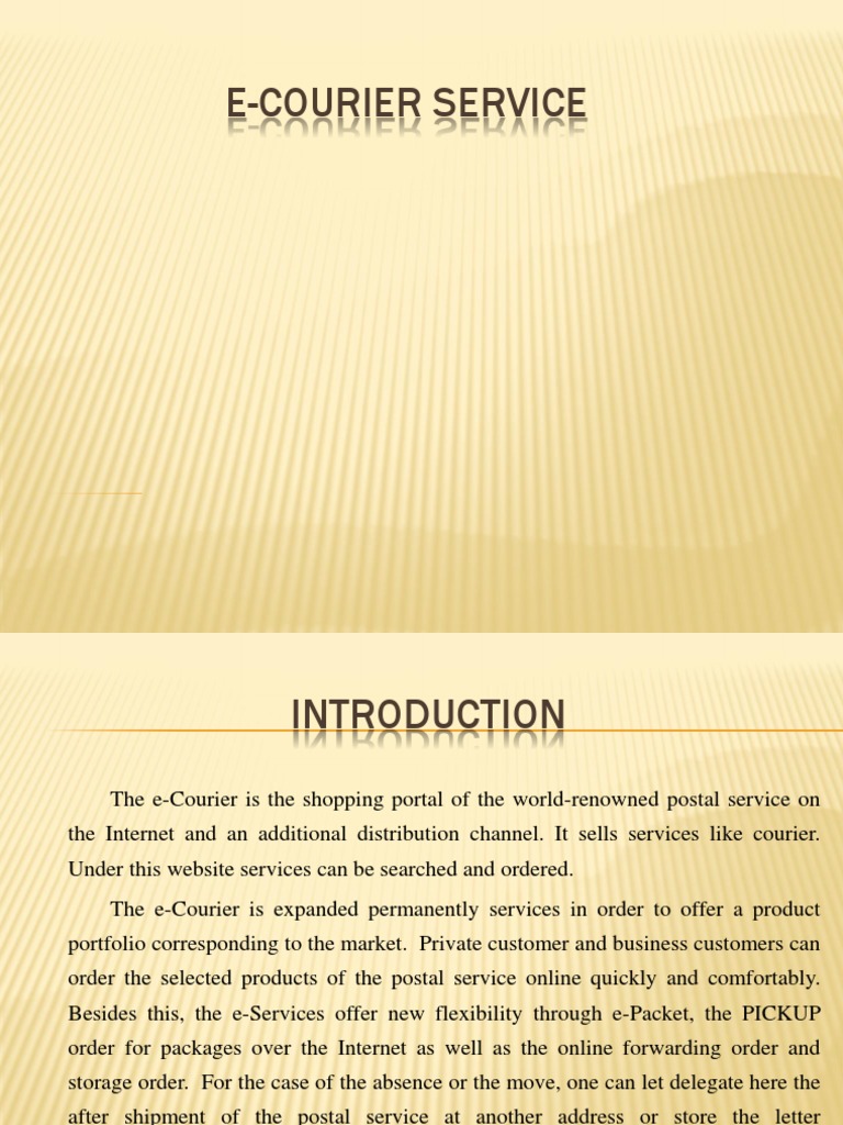 E Courier Service | PDF | Feasibility Study | Computing