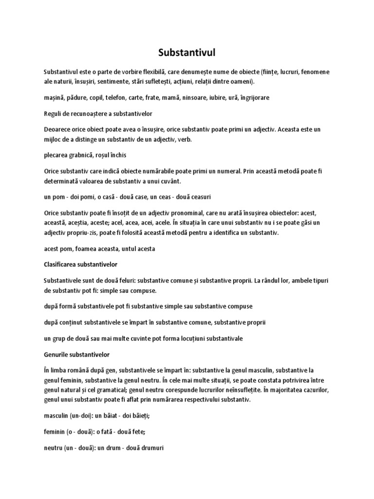 Substantivul | PDF