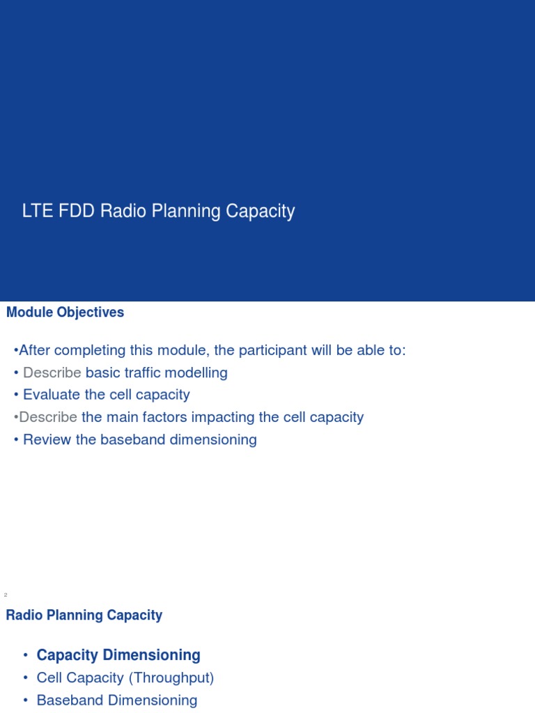 06 LTE Radio Planning Capacity PDF | PDF | Mimo | Bandwidth (Signal Processing)