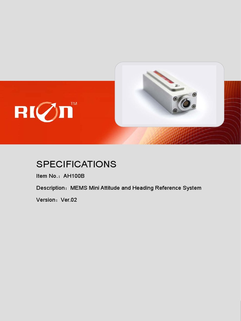 Ah100b Specification | PDF | Gyroscope | Accelerometer