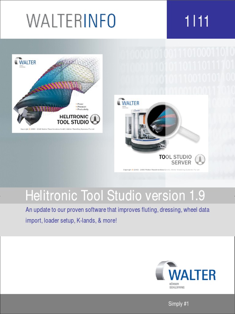 Walter Helitronic Tool Studio V1.9 Booklet | Angle | Grinding (Abrasive ...