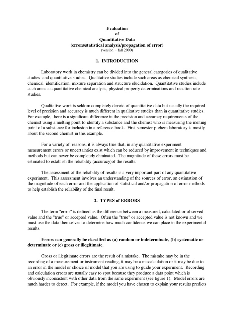 Assessing the Reliability of Quantitative Experimental Results Through Statistical Analysis of ...