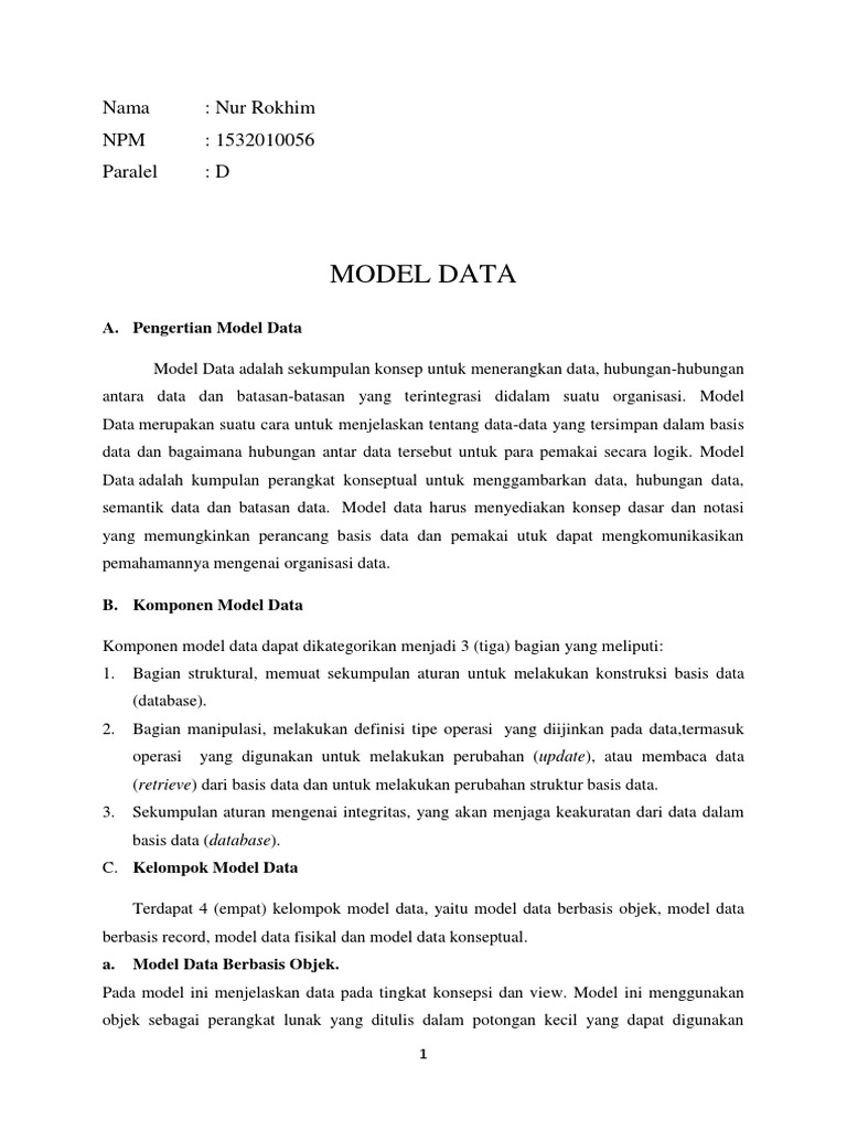 Makalah Model Data | PDF