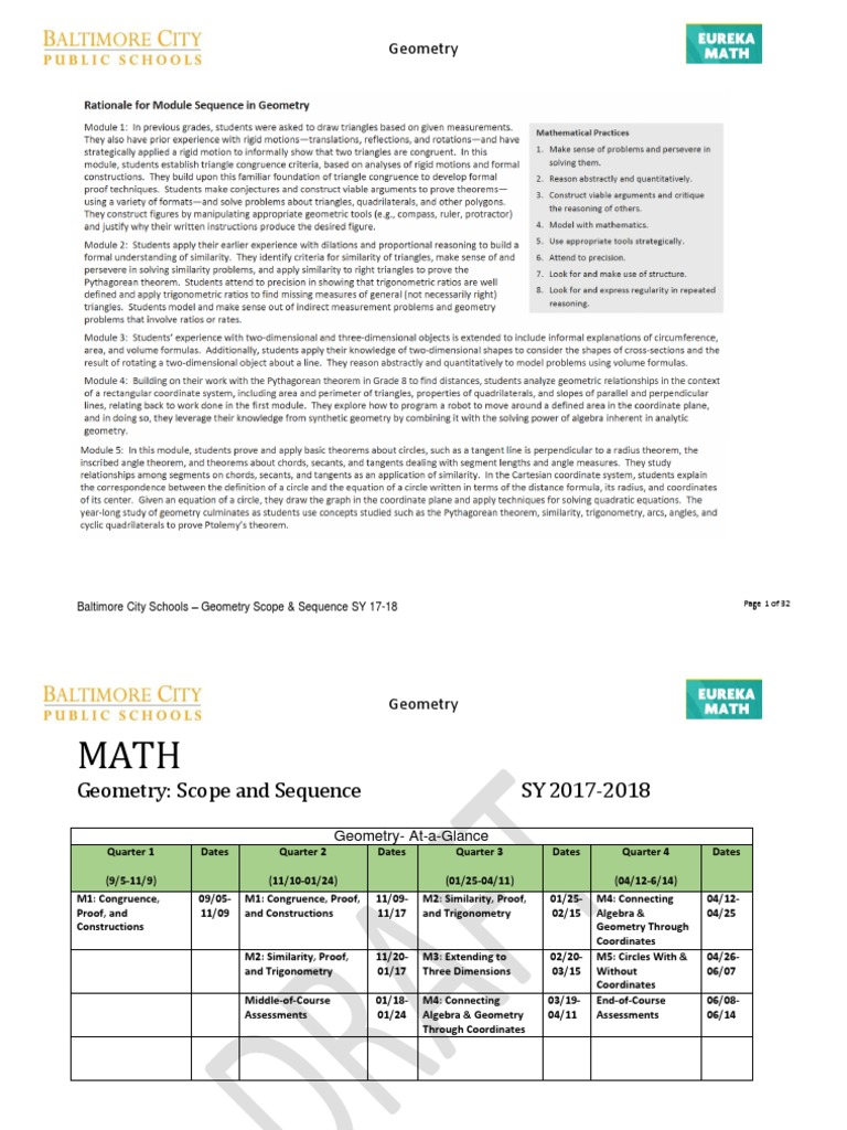 Bcps Geometry Scope Sequence Sy1718 | PDF | Trigonometric Functions ...