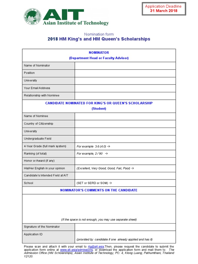 KQ Scholarships Nomination Form | PDF