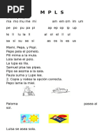 Guía Refuerzo Letra M, L, P, S | PDF | Fonética | Habla