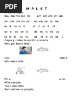 Oraciones Letras M, L, P, S, D, T | PDF