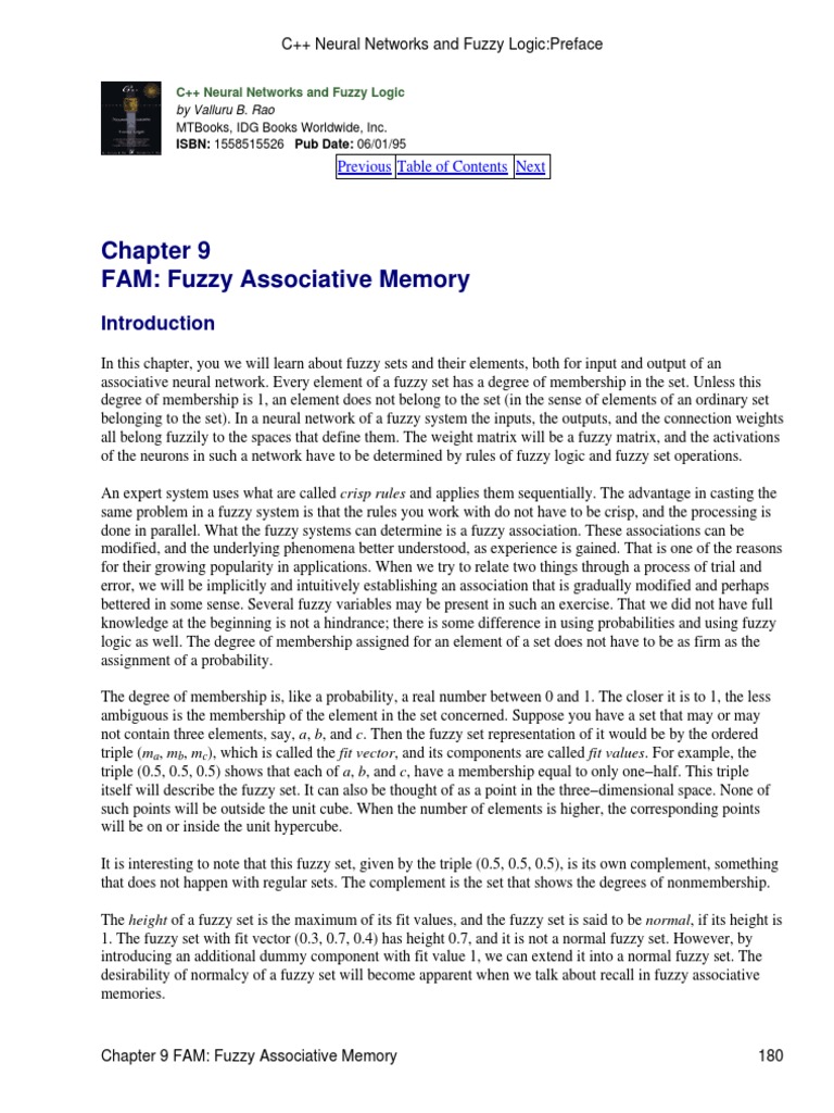 FAM Fuzzy Associative Memory | PDF | Artificial Neural Network | Matrix (Mathematics)